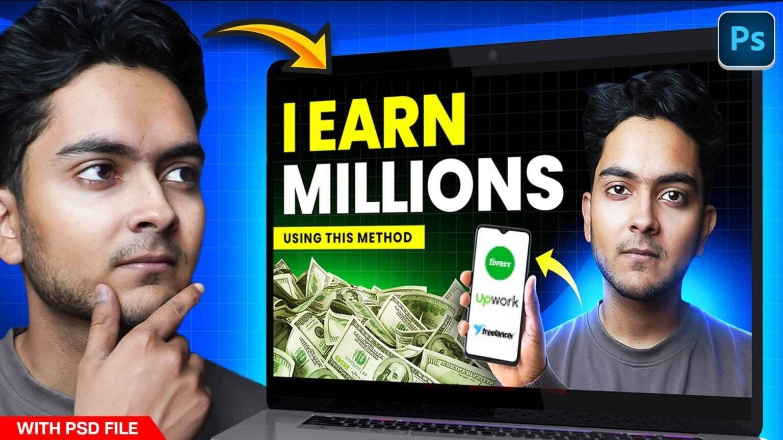 How to Make a Thumbnail for YouTube Videos with Glow Effect | Thumbnail ...